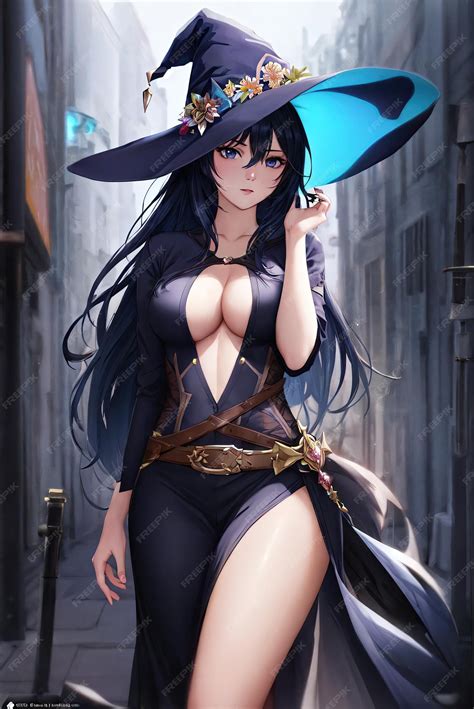Manga Anime Beauty Hot Witch Withc Broom Premium Ai Generated Image