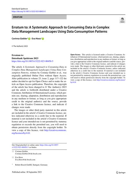 Pdf Erratum To A Systematic Approach To Consuming Data In Complex