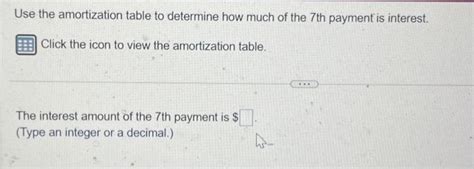 Solved Amortization TableUse The Amortization Table To Chegg Com