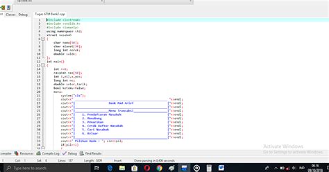 Contoh Program C Atm Bank Versi Lengkap ~ Tutorial Belajar Coding