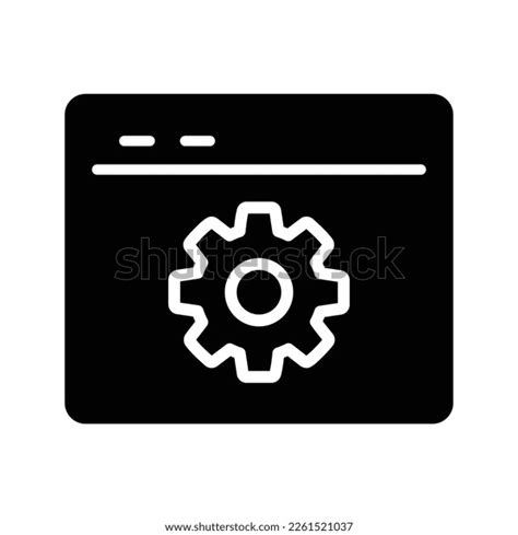 Solid Black Seo Setting Tool Vector Stock Vector Royalty Free