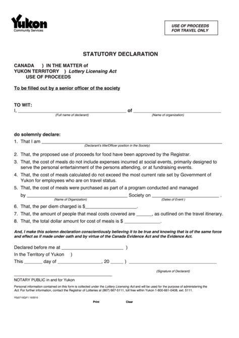 Fillable Statutory Declaration Form Printable Forms Free Online