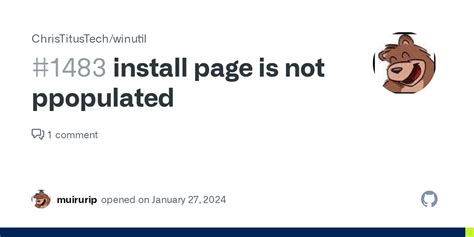 install page is not ppopulated · issue 1483 · christitustech winutil