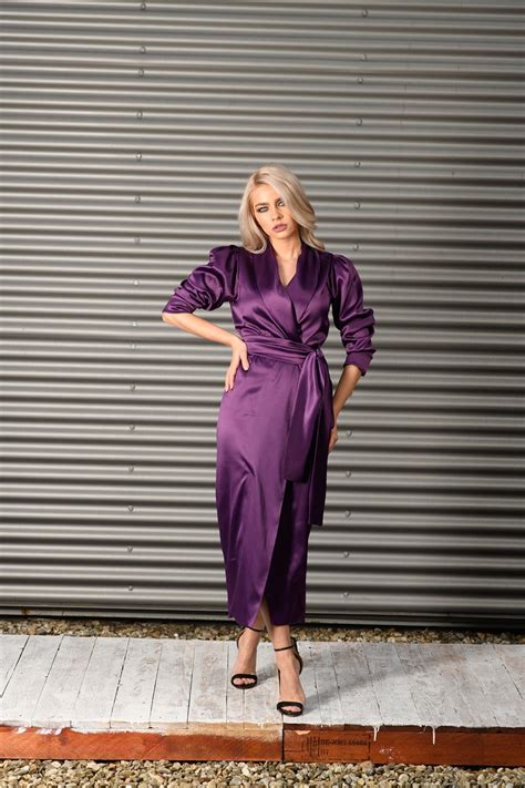 Rochie Eleganta Tip Halat Mov 38 Eu Emag Ro