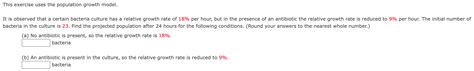 Solved His Exercise Uses The Population Growth Model The