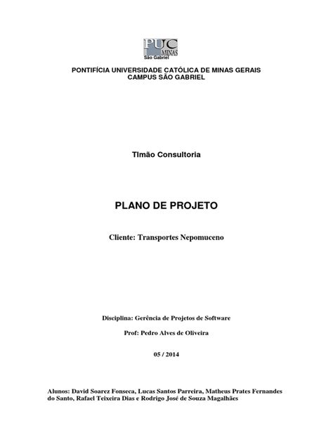 Plano De Projeto Final Pdf