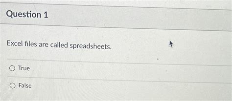 Solved Question 1excel Files Are Called