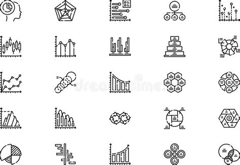 Charts And Diagrams Icons Collection Is A Vector Illustration With Editable Stroke Stock Vector