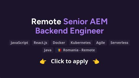 Remoteyeah On Linkedin Remote Senior Aem Backend Engineer At 3pillar