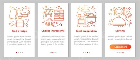 Mobile Onboarding Screen For Catering App With Linear Concepts Vector