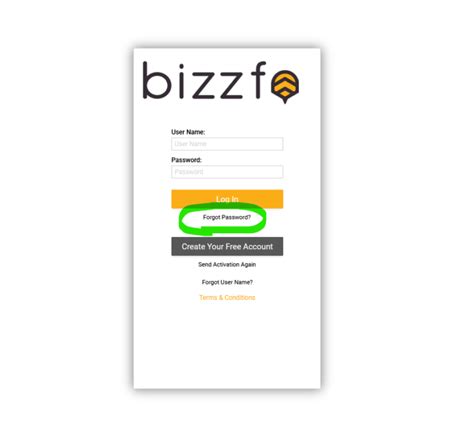 Reset Your Password Bizzfo
