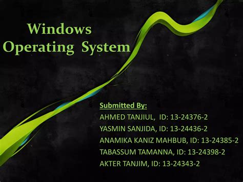 Windows Operating System Presentation PPTX Operating Systems Computer Software And