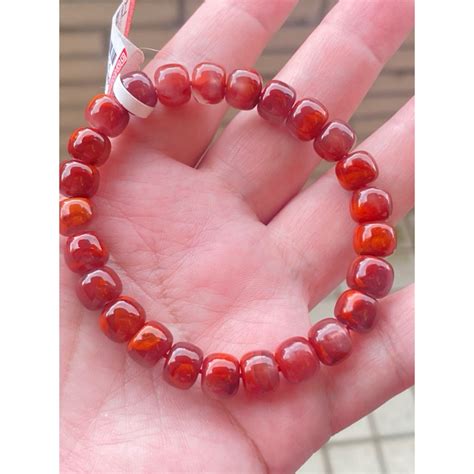 南紅瑪瑙莓紅色冰飄老型手串～耐看 蝦皮購物