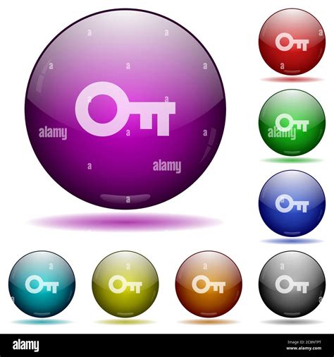set of color old key glass sphere buttons with shadows stock vector image and art alamy