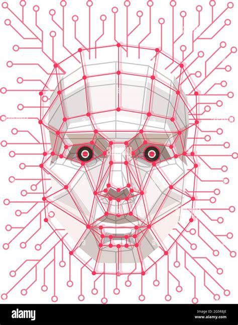 Facial Recognition System Concept Face Id Verification Services Or Biometric Scanning System