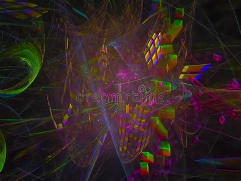 Fractal Digital Abstract Effect Energy Vibrant Decoration Beautiful