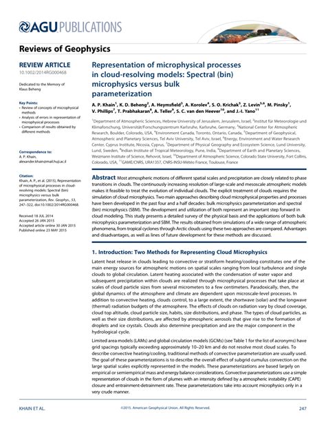 Pdf Representation Of Microphysical Processes In Cloud Resolving Models Spectral Bin