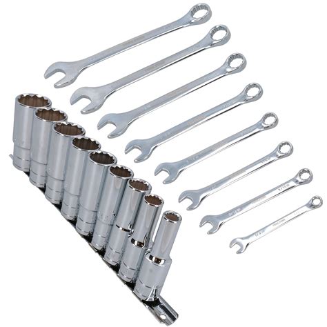 Bsw British Whitworth Combination Spanner Wrench Deep Sockets 17pc S Ab Tools Online