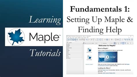 Learning Maple 1 Setting Up Maple And Finding Help YouTube