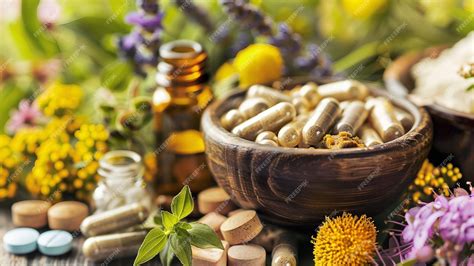 Premium Photo Herbs And Supplements Background
