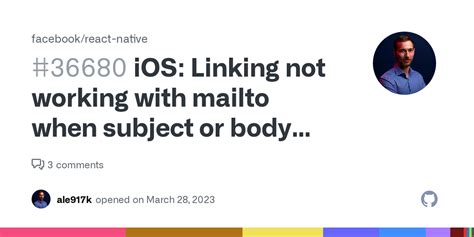 Ios Linking Not Working With Mailto When Subject Or Body Has Spaces Or Quotes · Issue 36680