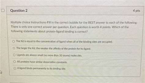 Multiple Choice Instructions Fill In The Correct