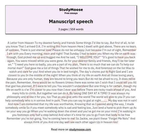 Manuscript Speech Free Essay Example Manuscript Speech Free Essay Example