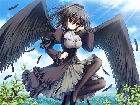 Anime Angel With Black Wings