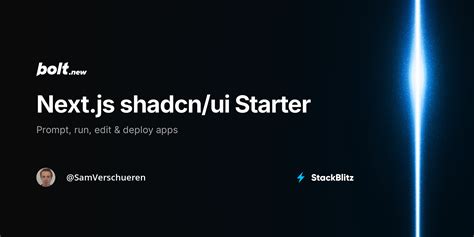 Nextjs Shadcnui Starter Boltnew