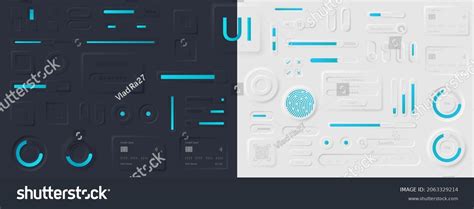 Neumorphism Buttons Collection Neumorphism User Interface Stock Vector