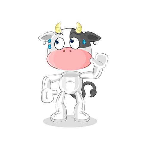 Premium Vector Cow Eavesdropping Vector Cartoon Character