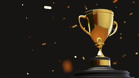 Gold Trophy Black Background