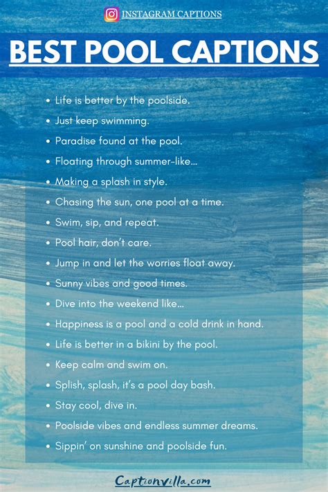Dive Into Summer With The Best Swimming Pool Captions For Instagram 🏊‍♂