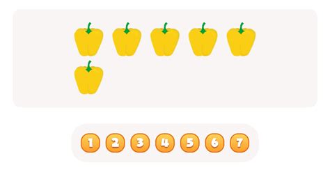 Count The Peppers Easy Math Counting Count Up To 6 And 7 Worksheet For Pre K Grade