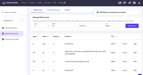 Dns Records Setup For Hostinger