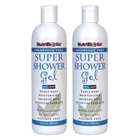 Nutribiotic Fragrance Free Super Shower Gel 12 Oz Twin Pack