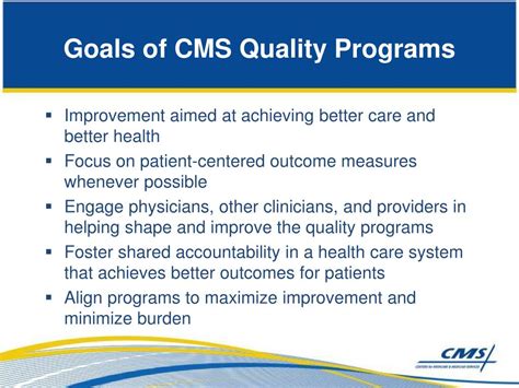 Ppt Cms Quality Programs Coverage And Evidence Powerpoint Presentation Id1952579
