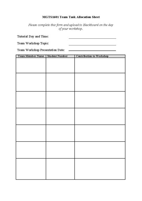 MGTS Team Task Allocation Sheet Final MGTS MGTS Team Task Allocation Sheet