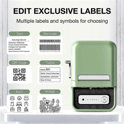 Bluetooth Barcode Label Maker Printer 20 50mm Printing Size Ios And