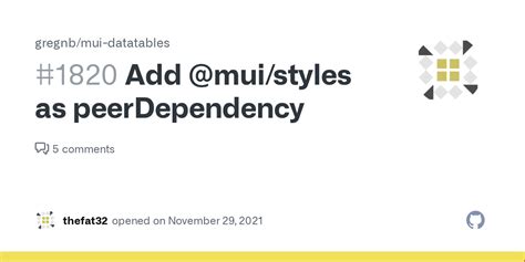 Add Muistyles As Peerdependency · Issue 1820 · Gregnbmui Datatables