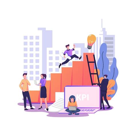 Premium Vector Kpi Flat Style Illustration Vector Design