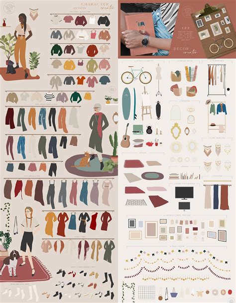 Her Portrait Room Character Creator Modern Female Etsy