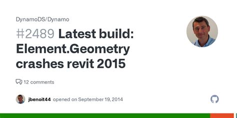 Latest Build Elementgeometry Crashes Revit 2015 · Issue 2489 · Dynamodsdynamo · Github