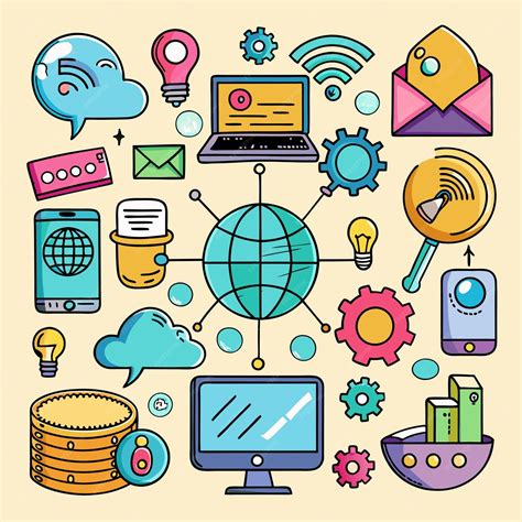 Premium Vector Communication And Networking Icons Vector