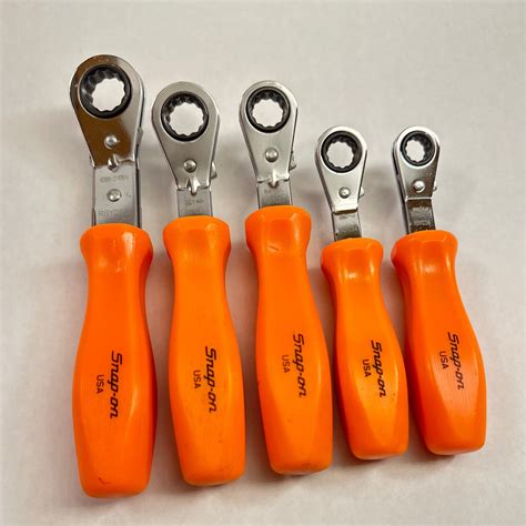 Snap On 5pc Sae Hard Handle Wrench Set Shop Tool Swapper