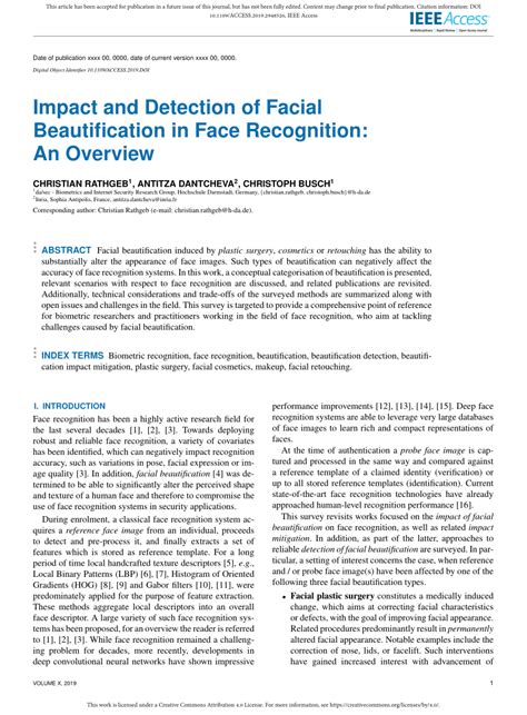 Pdf Impact And Detection Of Facial Beautification In Face Recognition An Overview