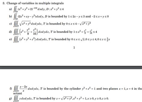 Solved Change Of Variables In Multiple Integrals A Chegg Com