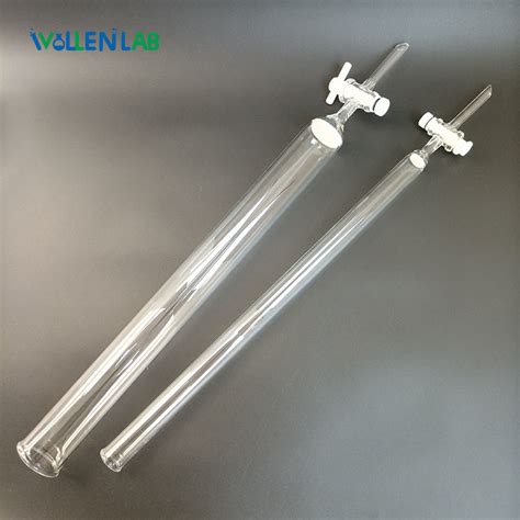 Lab Use Glass Fritted Chromatographic Column With Ptfe Stopcock Chromatographic Column And