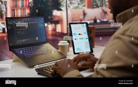 AI Software Developer Creating An Algorithm For Deep Learning And Data Mining Coding On His