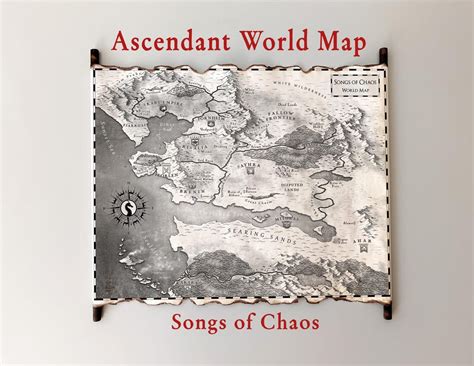 Ascendant World Map On Handmade Scroll Songs Of Chaos Book Map Etsy